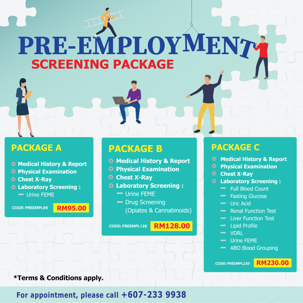 Pre-Employment Screening Package -Iskandar Puteri - Columbia Asia ...