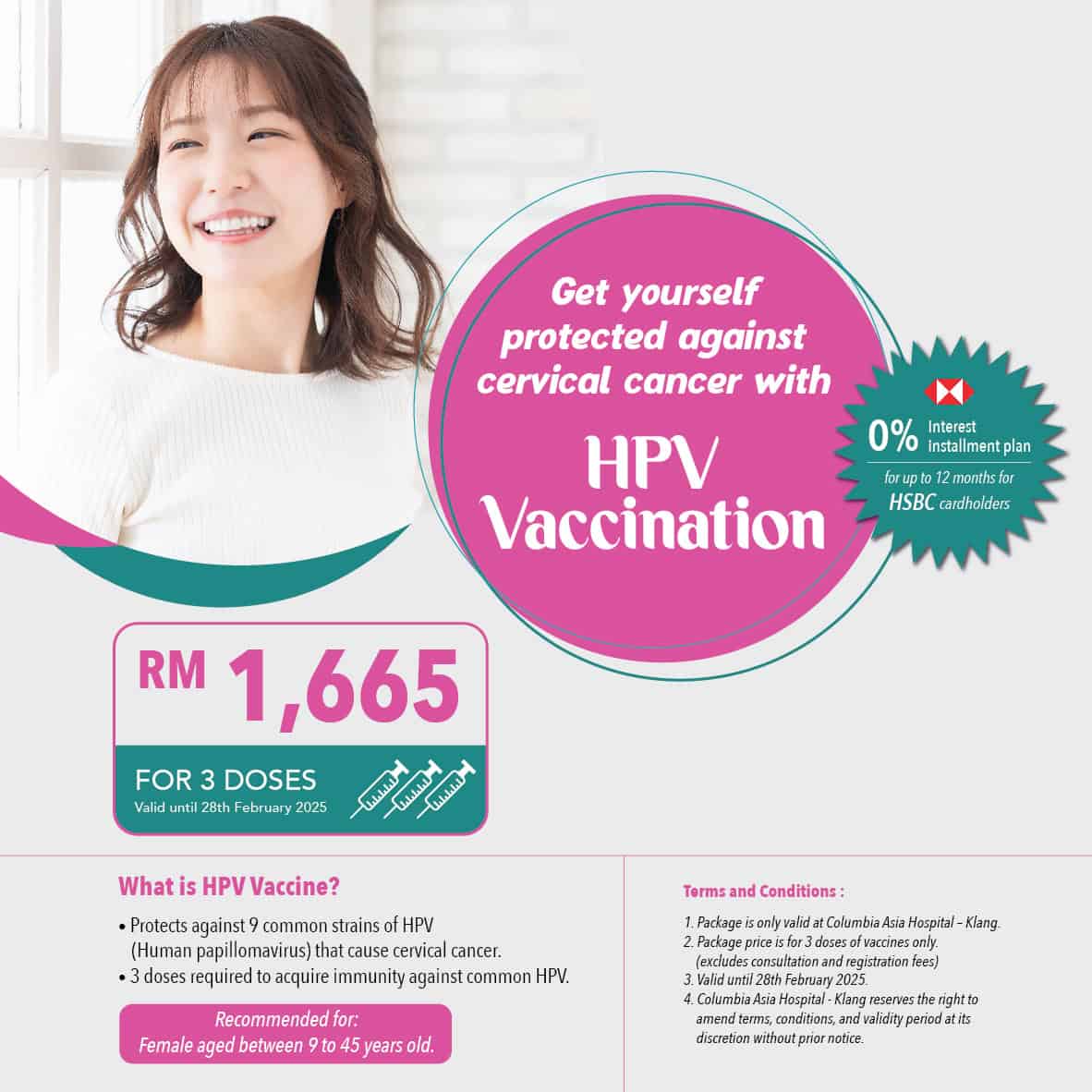 HPV Vaccination Package - Columbia Asia Hospital I Private Hospital in Malaysia