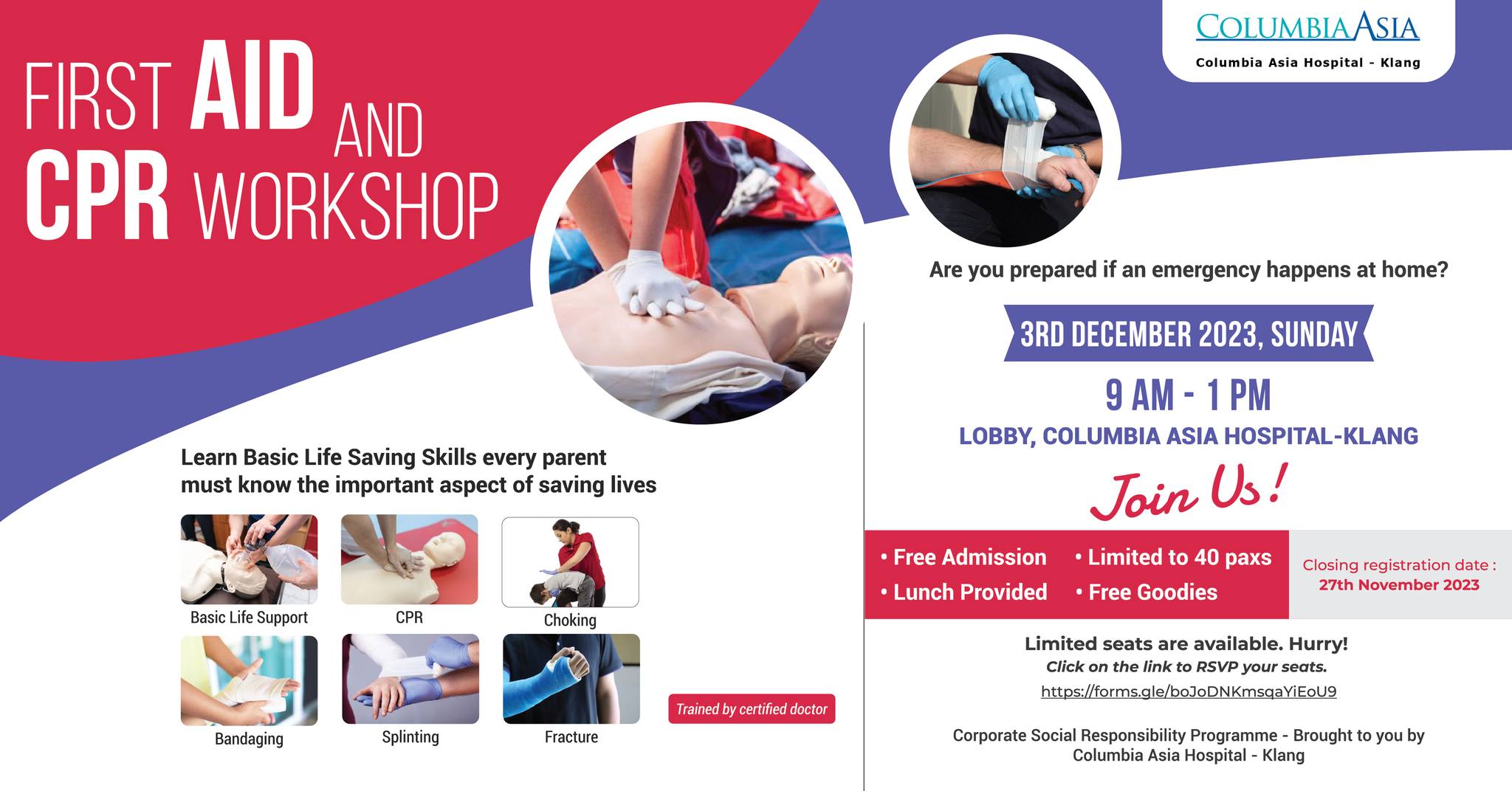 CSR Basic Life Support Workshop - Columbia Asia Hospital I Private Hospital in Malaysia